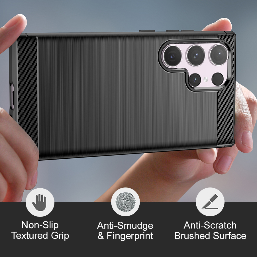 Flexi Slim Carbon Fibre Case for Samsung Galaxy S24 Ultra (Black)