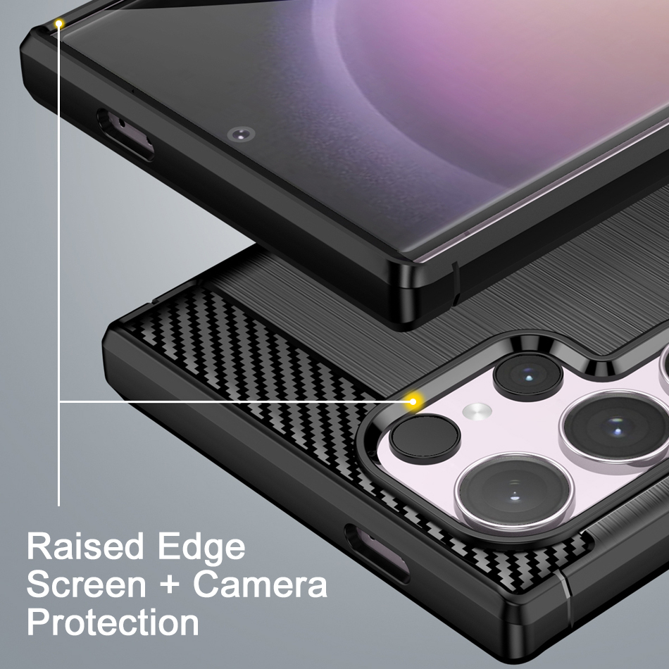 Flexi Slim Carbon Fibre Case for Samsung Galaxy S24 Ultra (Black)