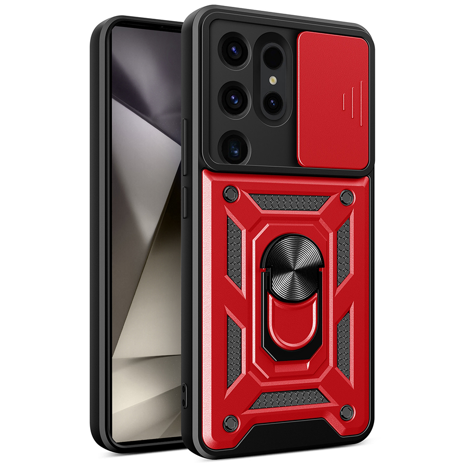 Heavy Duty Slide Case for Samsung Galaxy S24 Ultra (Red)