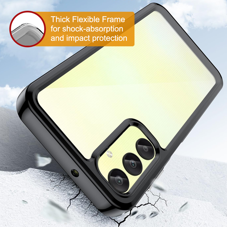 Hybrid Acrylic Shockproof Case for Samsung Galaxy A25 5G (Black)