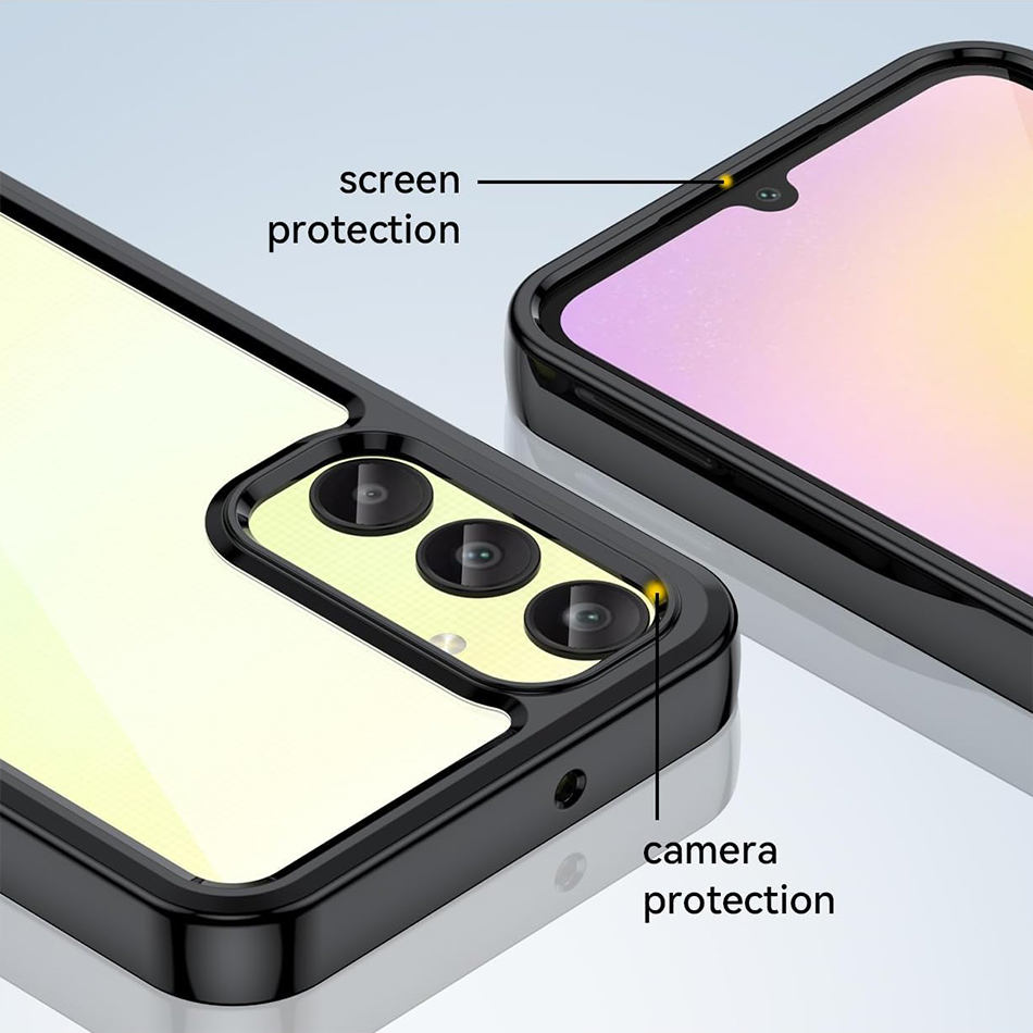 Hybrid Acrylic Shockproof Case for Samsung Galaxy A25 5G (Black)