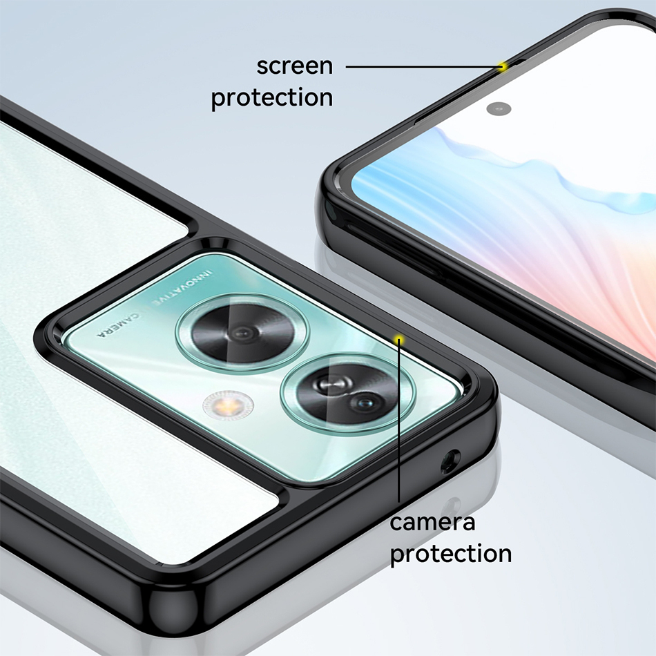 Hybrid Acrylic Shockproof Case for Oppo A79 5G (Black)