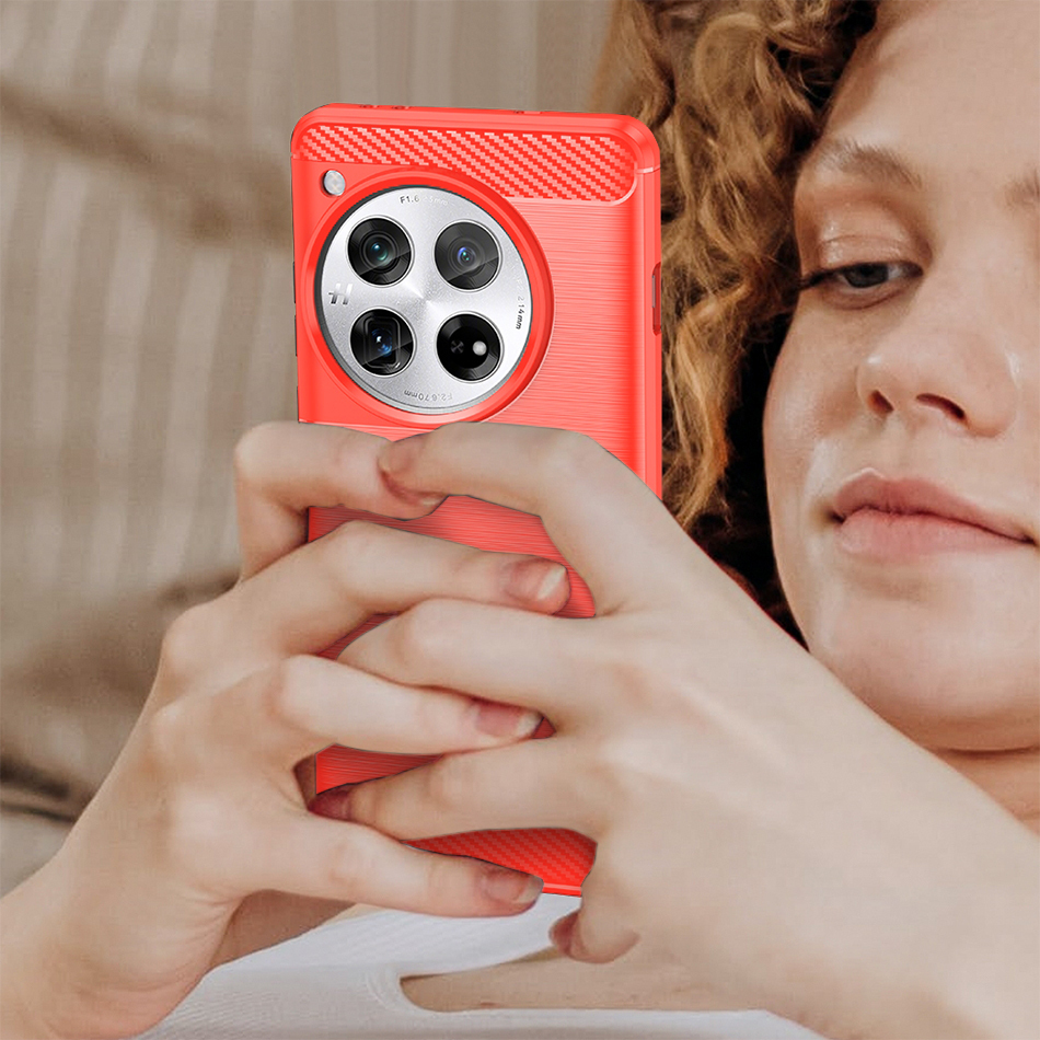 Flexi Slim Carbon Fibre Case For Oneplus Red
