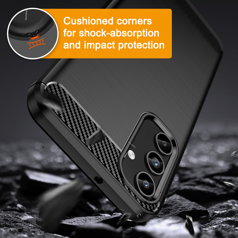 Flexi Slim Carbon Fibre Case for Samsung Galaxy A25 5G (Black)