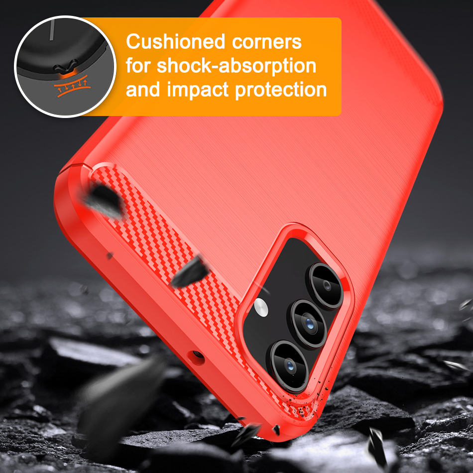 Flexi Slim Carbon Fibre Case for Samsung Galaxy A25 5G (Red)