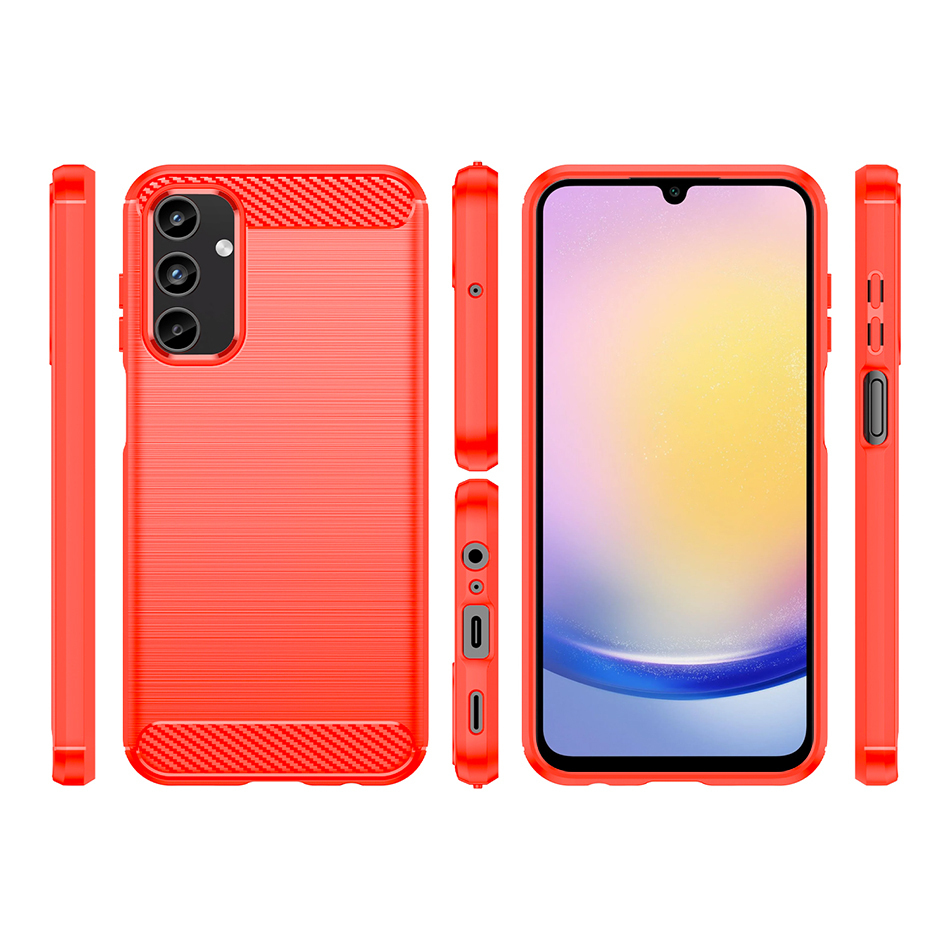 Flexi Slim Carbon Fibre Case for Samsung Galaxy A25 5G (Red)