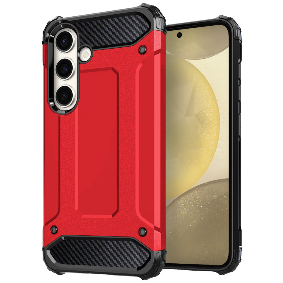 Military Defender Shockproof Case for Samsung Galaxy S24 (Red)