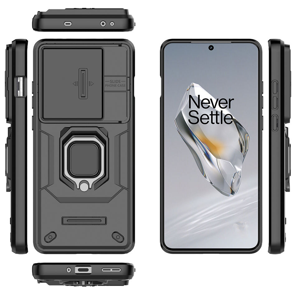 Heavy Duty Shockproof Slide Case for OnePlus 12 (Black)