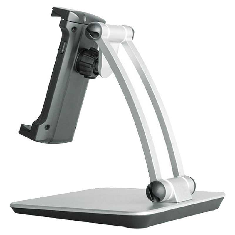 Foldable Tablet Desk Stand 360 Rotating Holder for iPad (Silver)