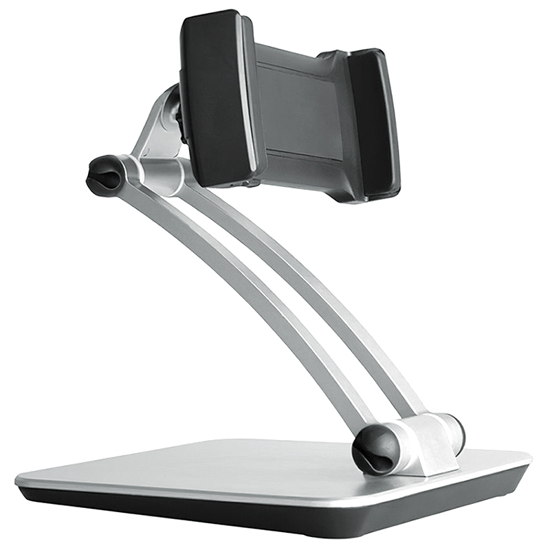 Foldable Tablet Desk Stand 360 Rotating Holder for iPad (Silver)
