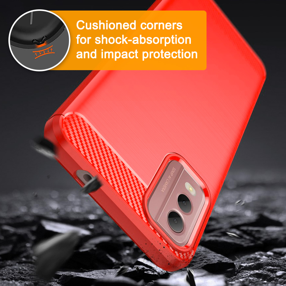 Flexi Slim Carbon Fibre Case for Nokia C32 (Red)