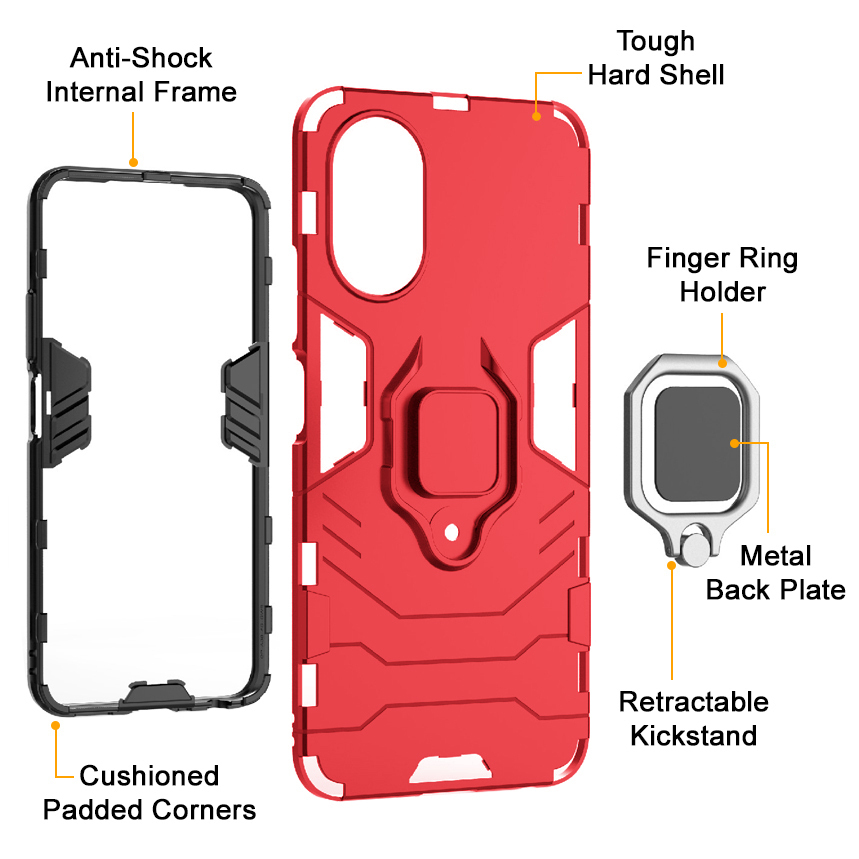Slim Armour Shockproof Case for Oppo A18 / A38 4G (Red)