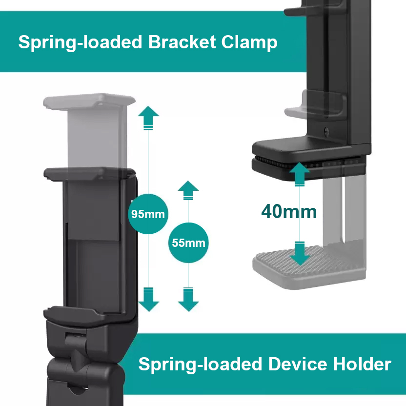 360 Rotating Clip-On Holder Desk Mount Foldable Stand for Phone
