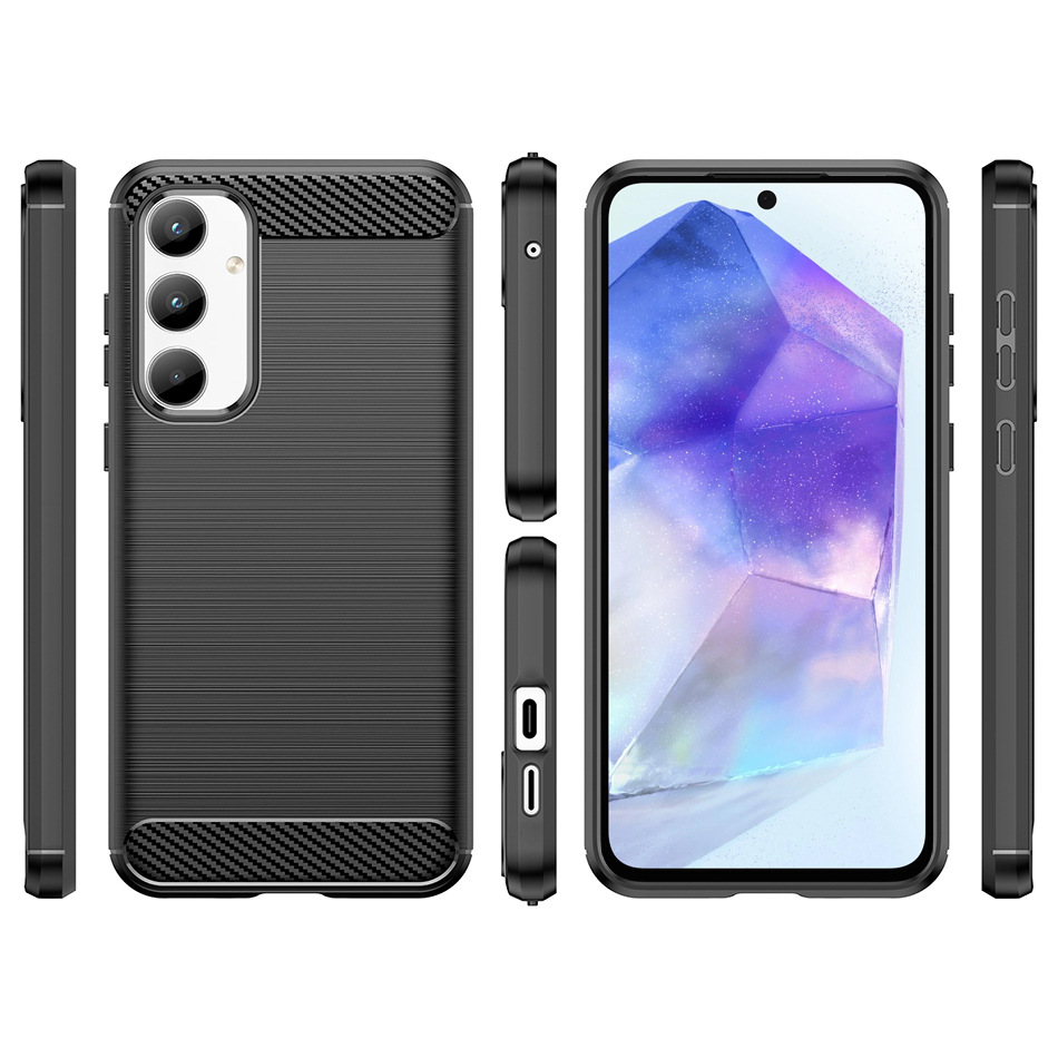Flexi Slim Carbon Fibre Case for Samsung Galaxy A55 5G (Black)