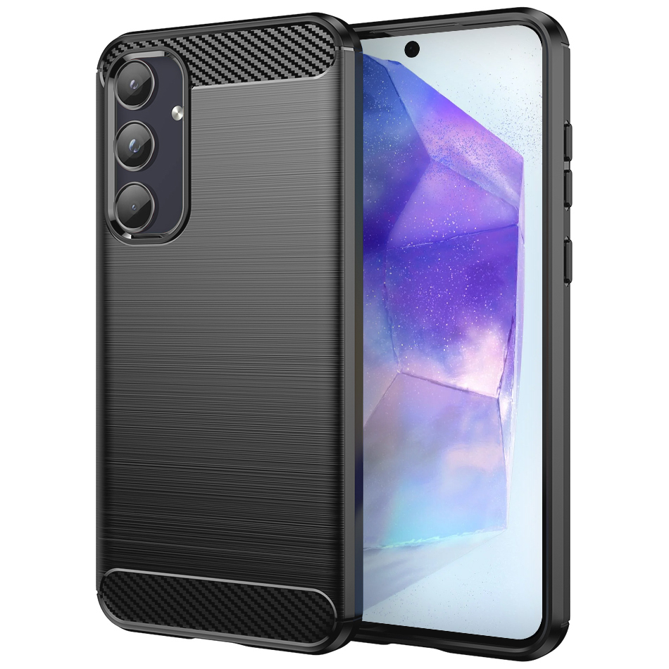 Flexi Slim Carbon Fibre Case for Samsung Galaxy A55 5G (Black)