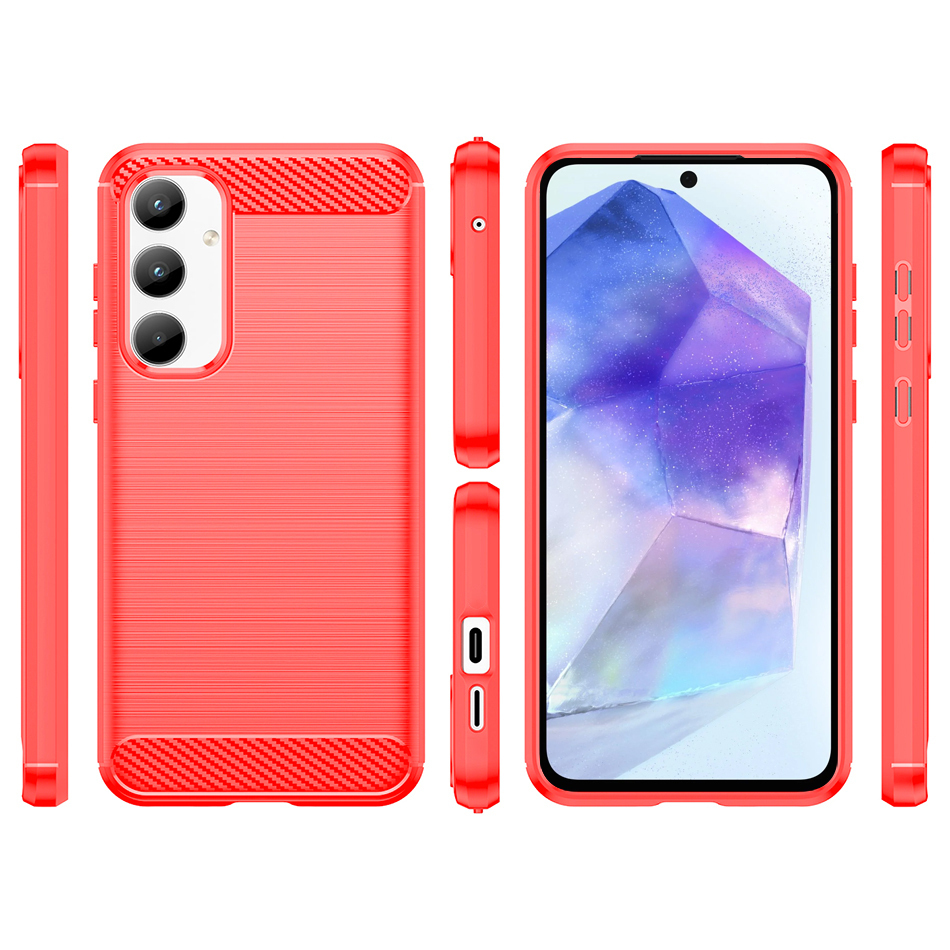 Flexi Slim Carbon Fibre Case for Samsung Galaxy A55 5G (Red)