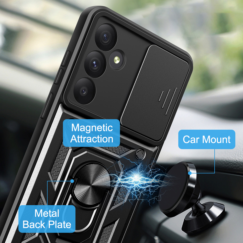 Heavy Duty Shockproof Slide Case for Samsung Galaxy A55 (Black)