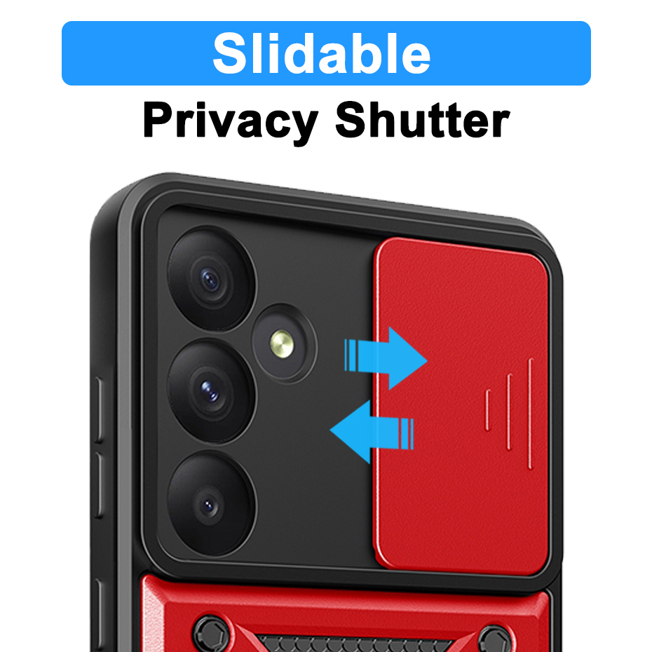 Heavy Duty Shockproof Slide Case for Samsung Galaxy A55 (Red)