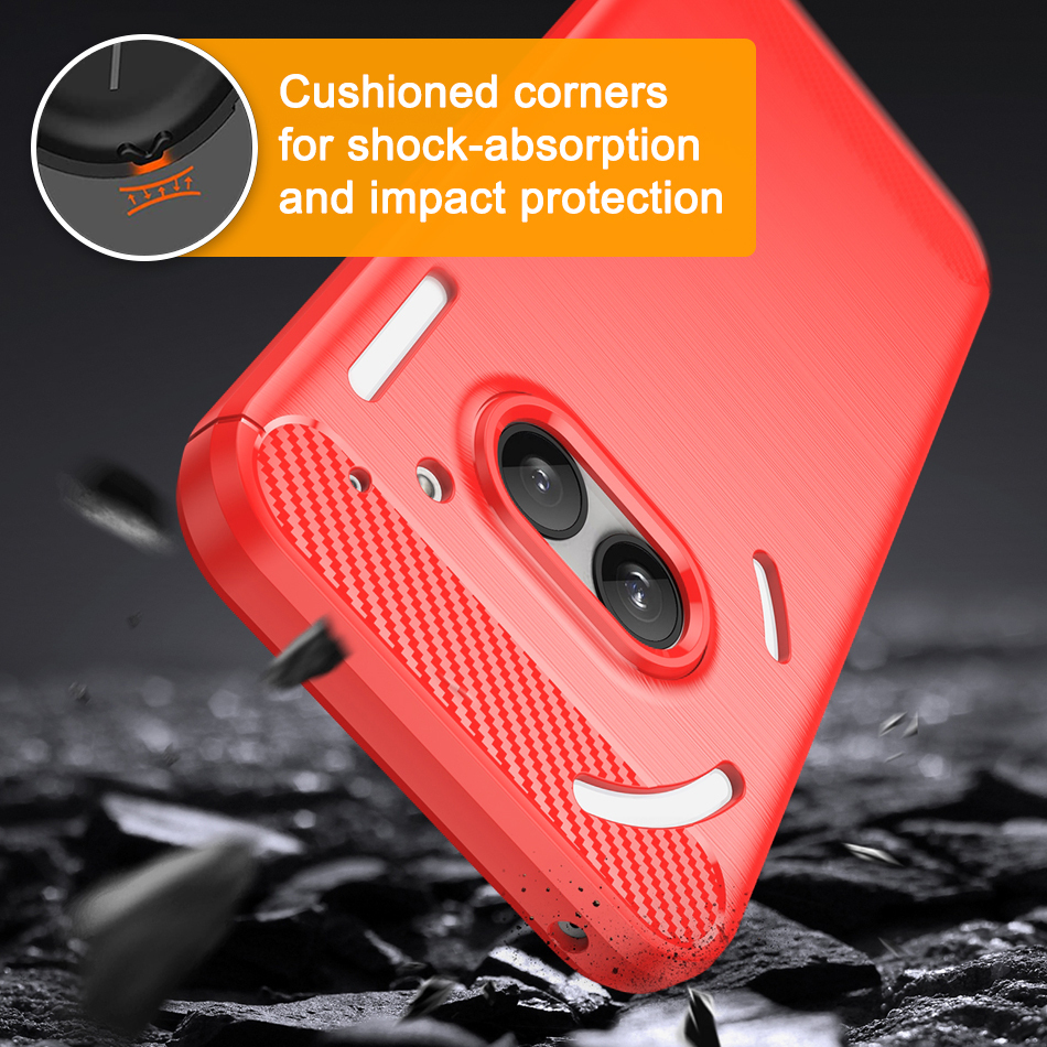 Flexi Slim Carbon Fibre Case for Nothing Phone (2a) Plus (Red)