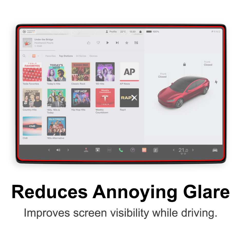 Anti-Glare Tempered Glass Screen Protector for Tesla Model 3 / Y