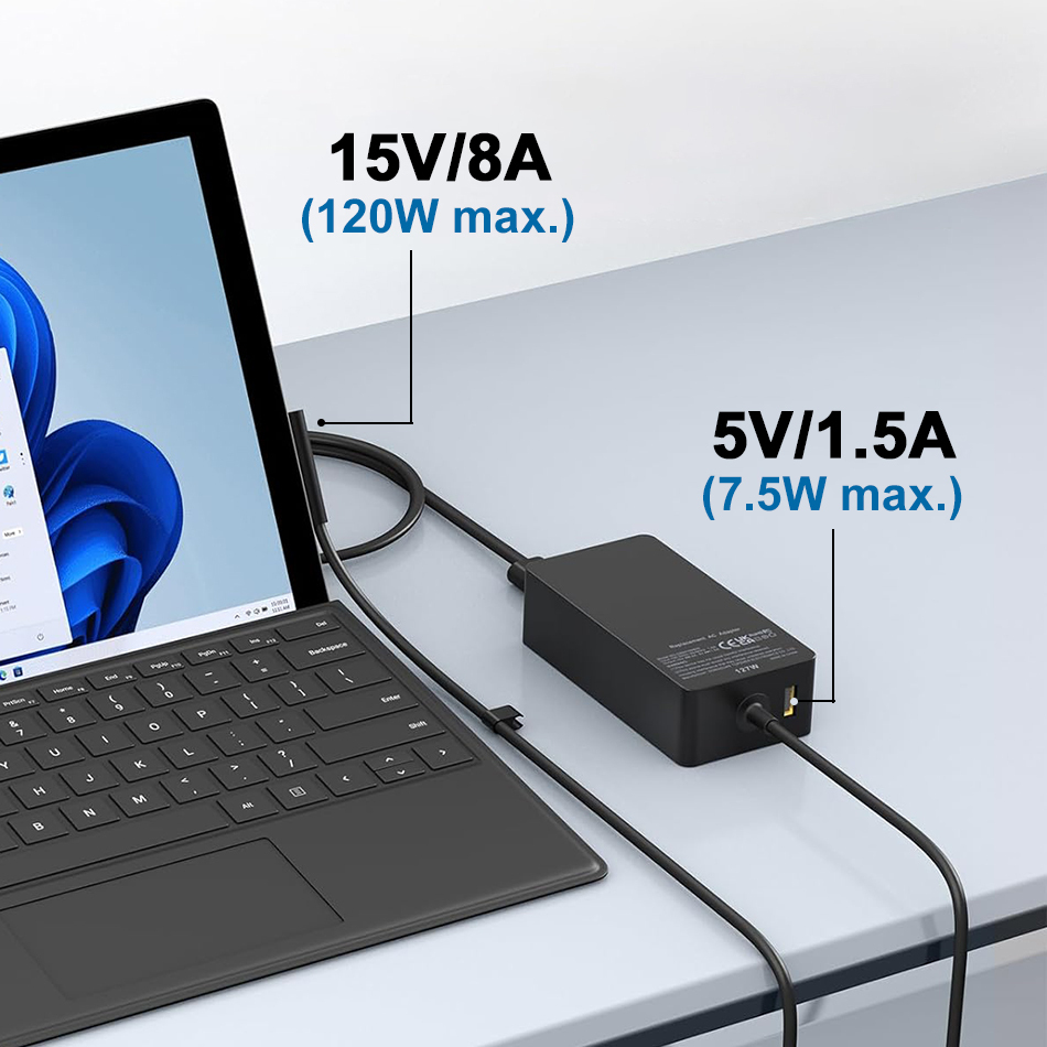 127W Power Adapter Charger for Microsoft Surface Laptop Studio