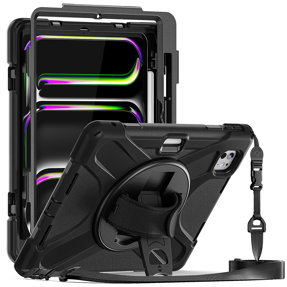 360 Hand Holder Shockproof Case for Apple iPad Pro 13-inch (M4) 360 Hand Holder Shockproof Case for Apple iPad Pro 13-inch (M4)