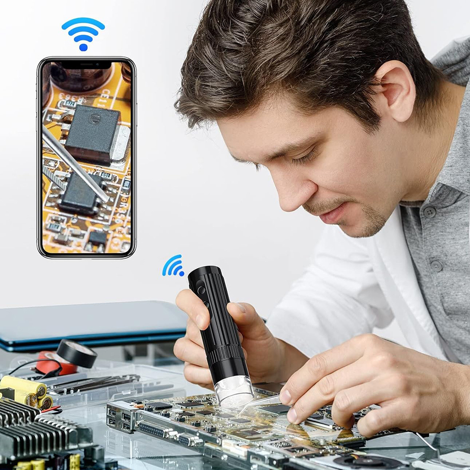 WiFi Wireless Digital Microscope Camera 50x-1000x Zoom for Phone