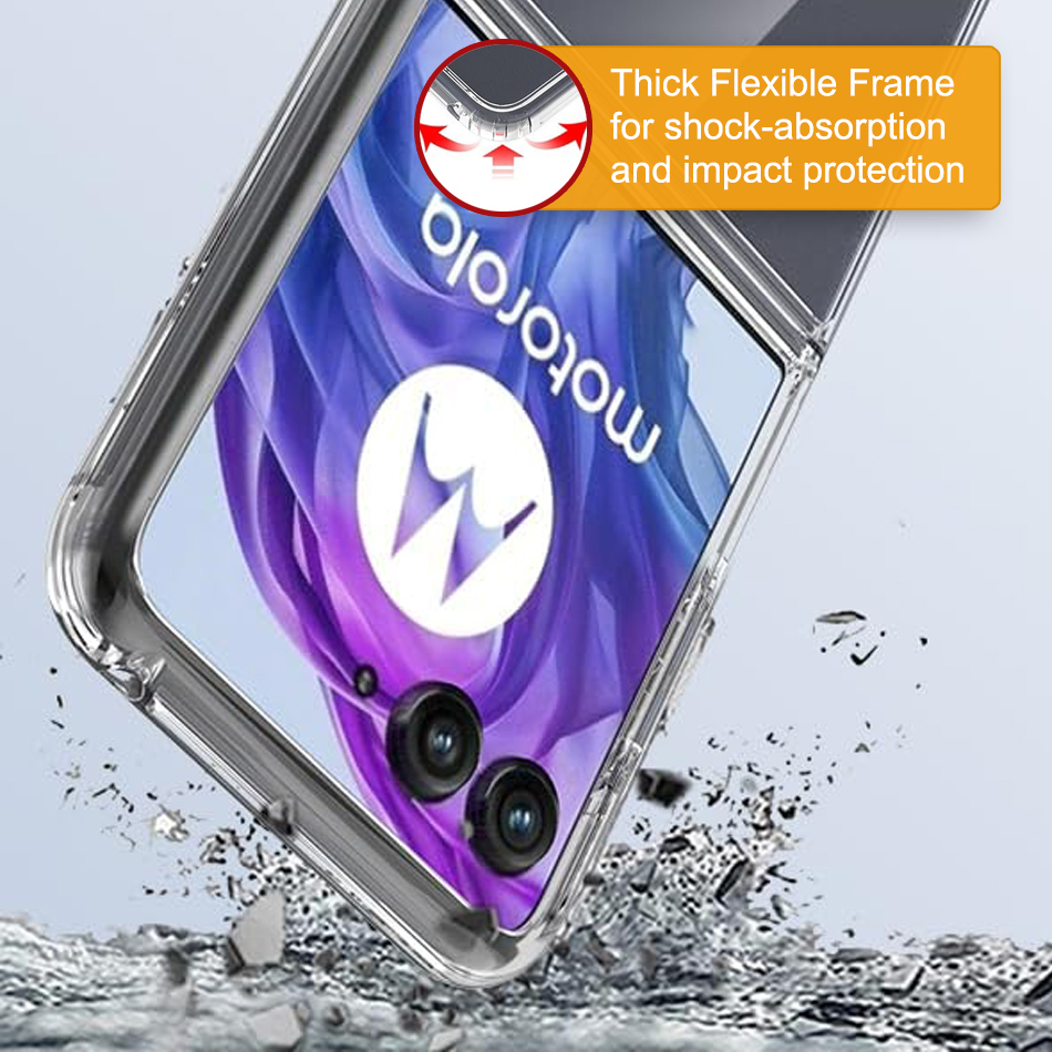 Hybrid Acrylic Shockproof Case for Motorola Razr 50 Ultra (Clear)