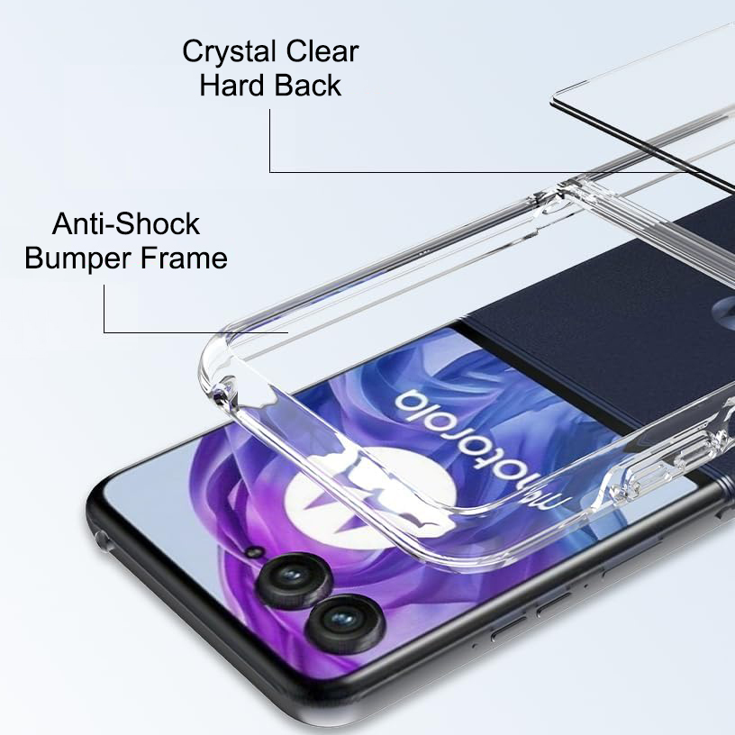 Hybrid Acrylic Shockproof Case for Motorola Razr 50 Ultra (Clear)