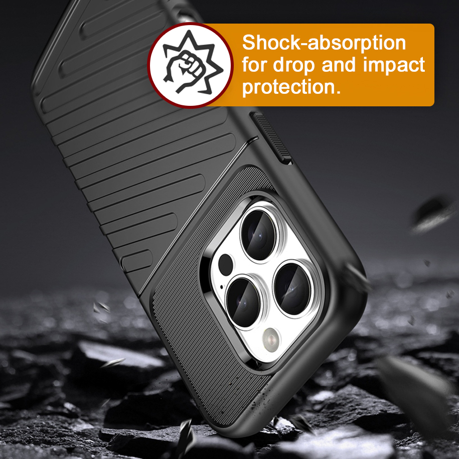 Flexi Thunder Shockproof Case for Apple iPhone 16 Pro (Black)