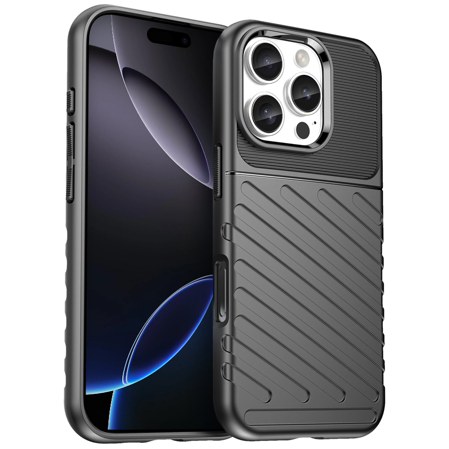 Flexi Thunder Shockproof Case for Apple iPhone 16 Pro Max (Black)