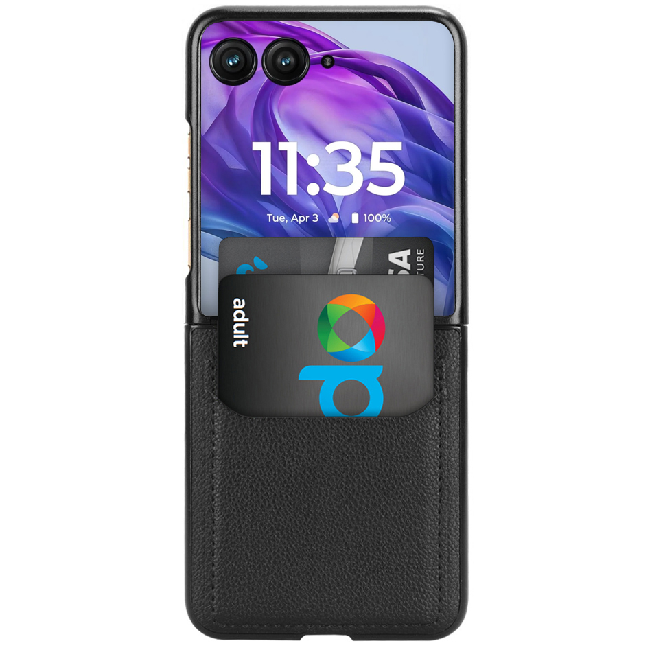 Wallet Case Card Holder Pouch for Motorola Razr 50 Ultra (Black)