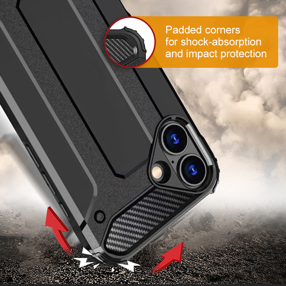 Military Defender Shockproof Case for Apple iPhone 16 (Black)