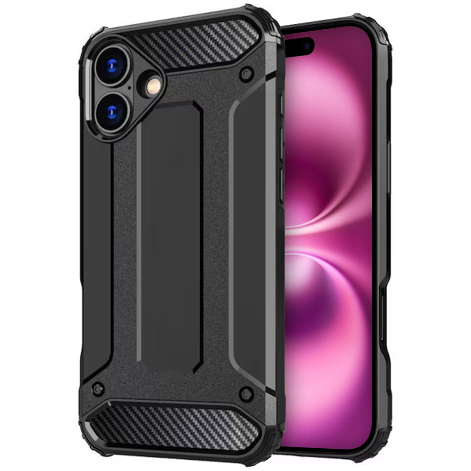 Military Defender Shockproof Case for Apple iPhone 16 (Black)