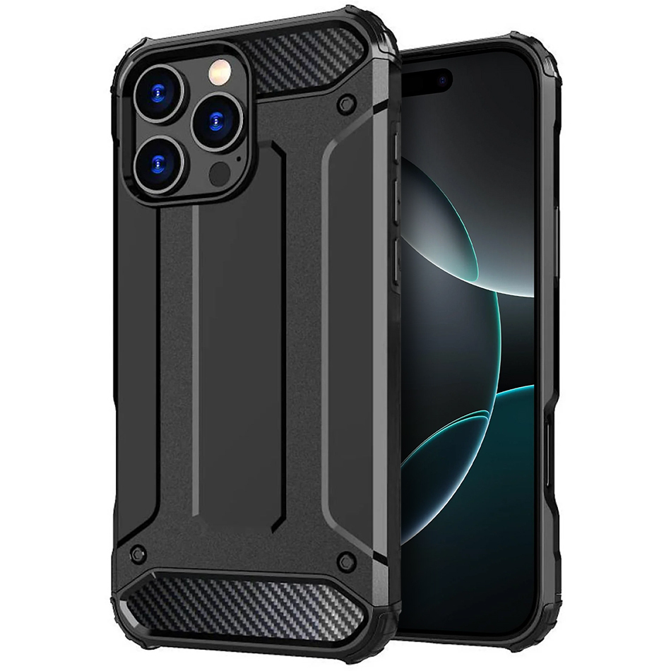 Military Defender Shockproof Case for Apple iPhone 16 Pro (Black)