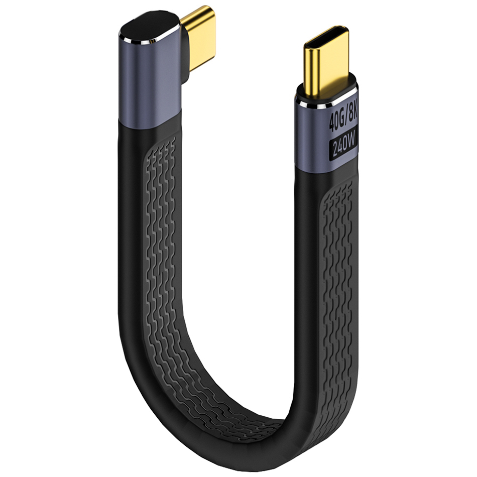 Left / Right 240W USB4 Type-C PD Flat Charging Cable (14cm)