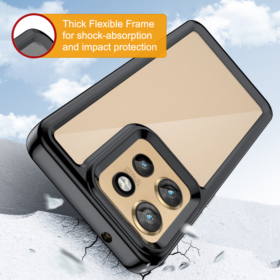 Hybrid Acrylic Shockproof Case for Motorola Edge 50 Neo (Black)