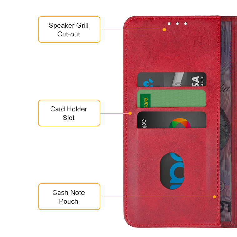 Leather Wallet Case for Nothing CMF Phone 1 (Red)