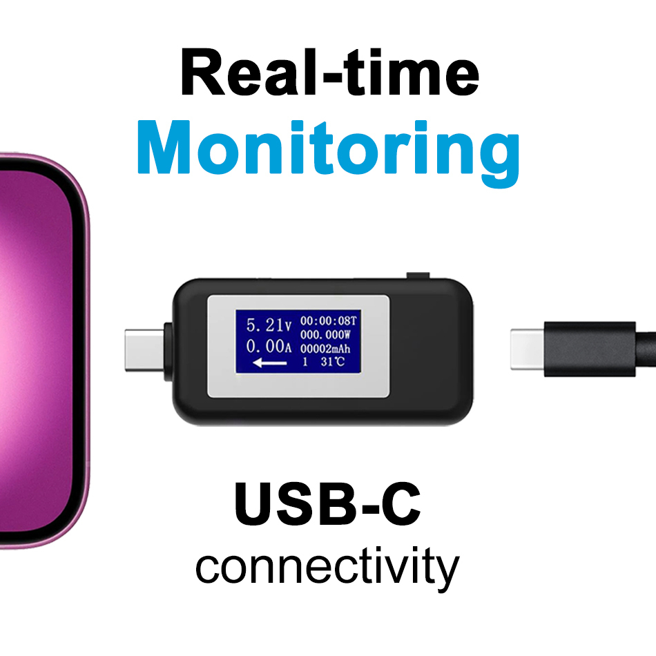 USB Type-C Battery Capacity Tester Voltage Detector Power Meter