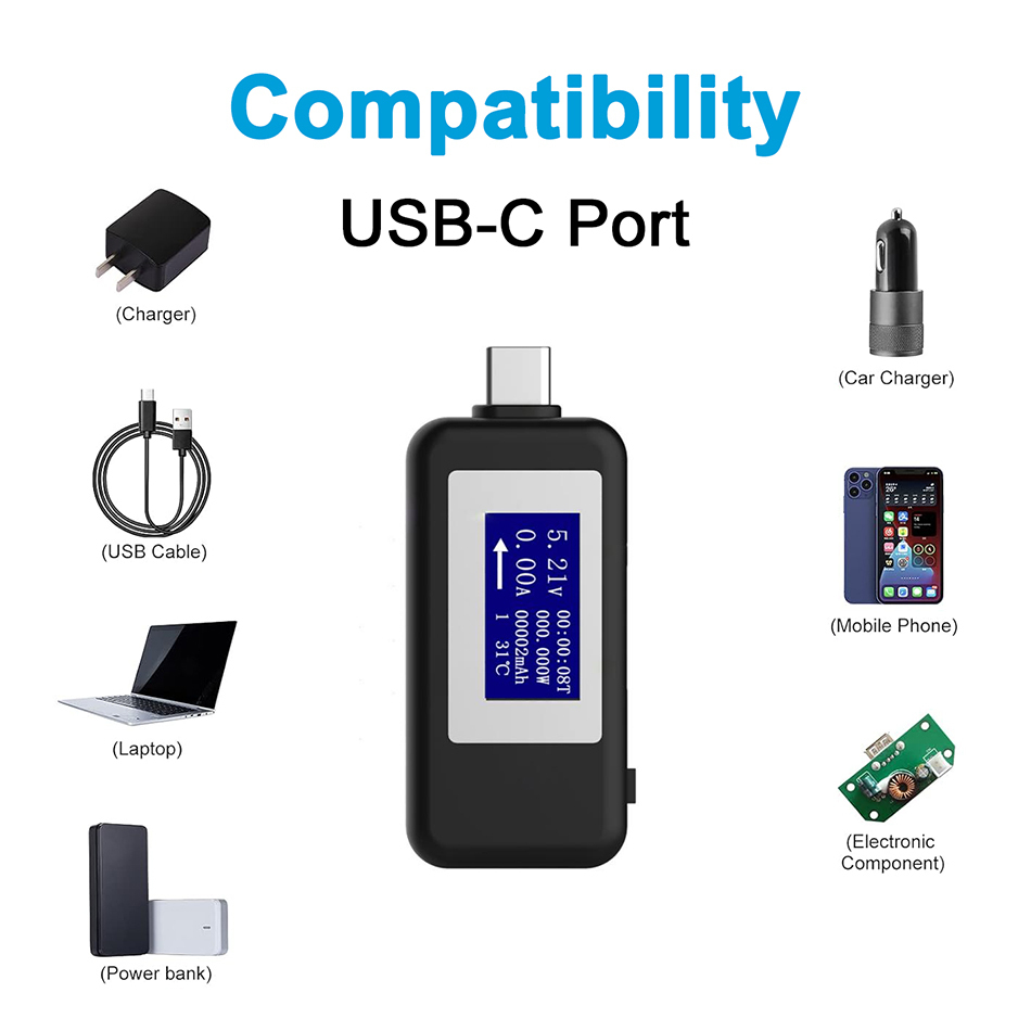 USB Type-C Battery Capacity Tester Voltage Detector Power Meter