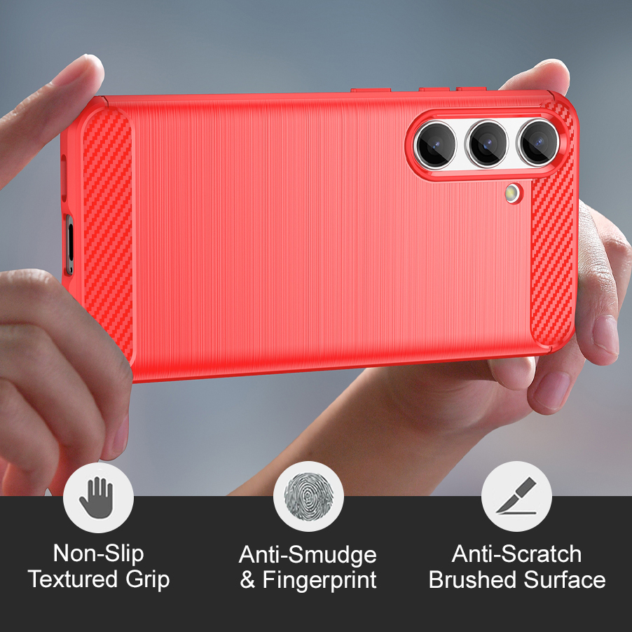 Flexi Slim Carbon Fibre Case for Samsung Galaxy S24 FE (Red)