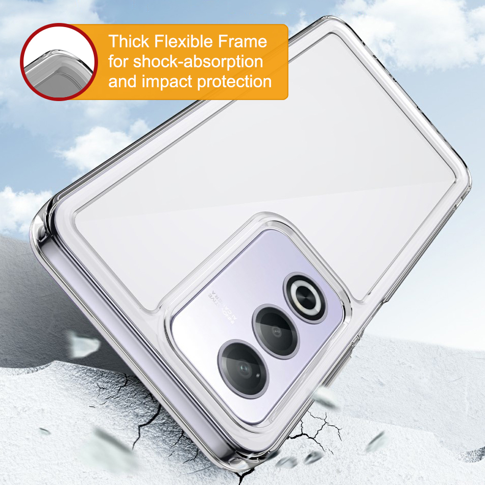 Hybrid Acrylic Shockproof Case for Oppo A80 5G (Clear)