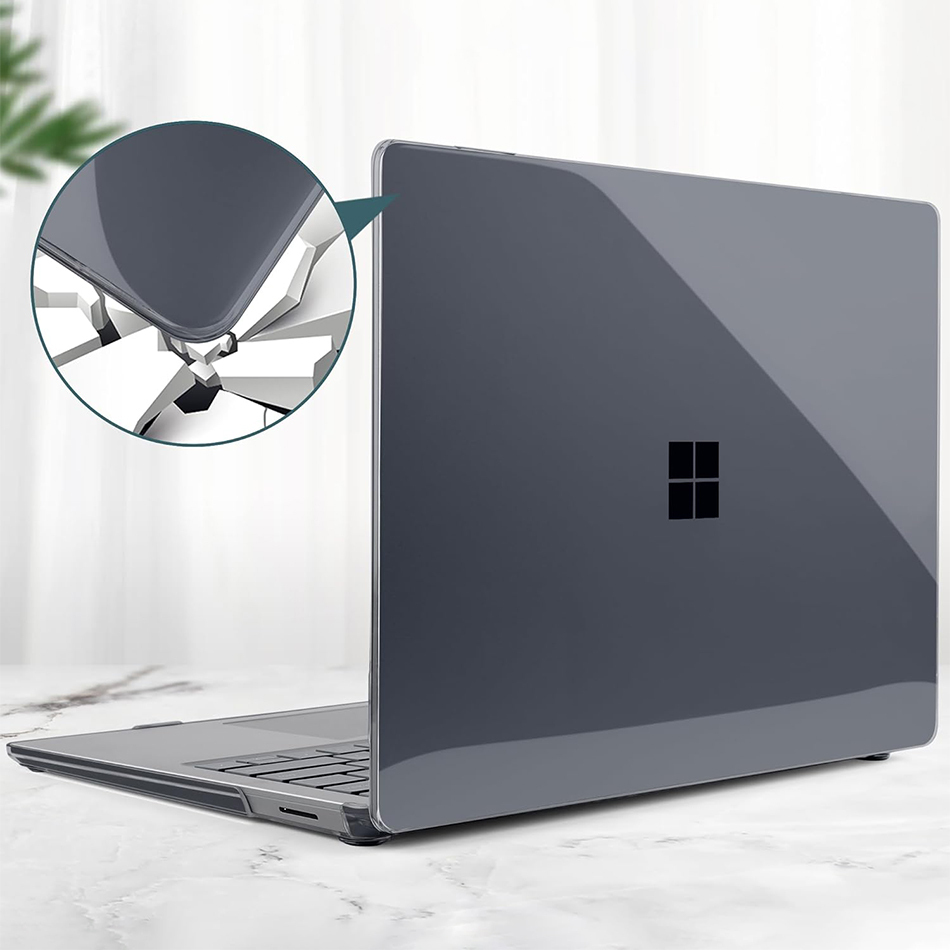 Glossy Hard Case for Microsoft Surface Laptop 7 (13.8") (Black)