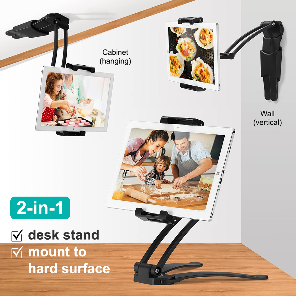 Aluminium Adjustable Tablet Stand Wall Mount Holder for iPad