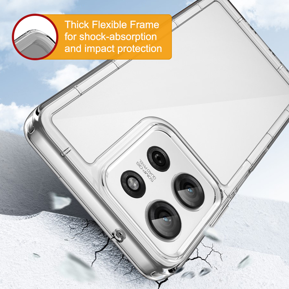 Hybrid Acrylic Shockproof Case for Motorola Moto G75 (Clear)