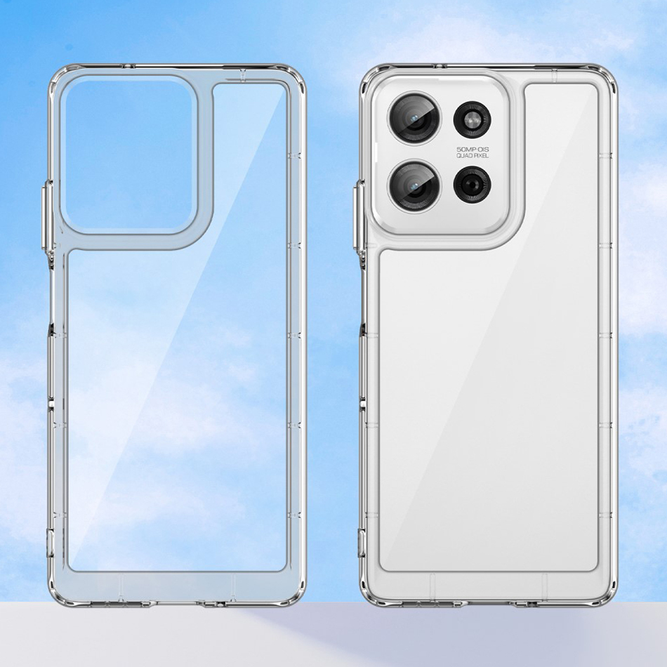 Hybrid Acrylic Shockproof Case for Motorola Moto G75 (Clear)