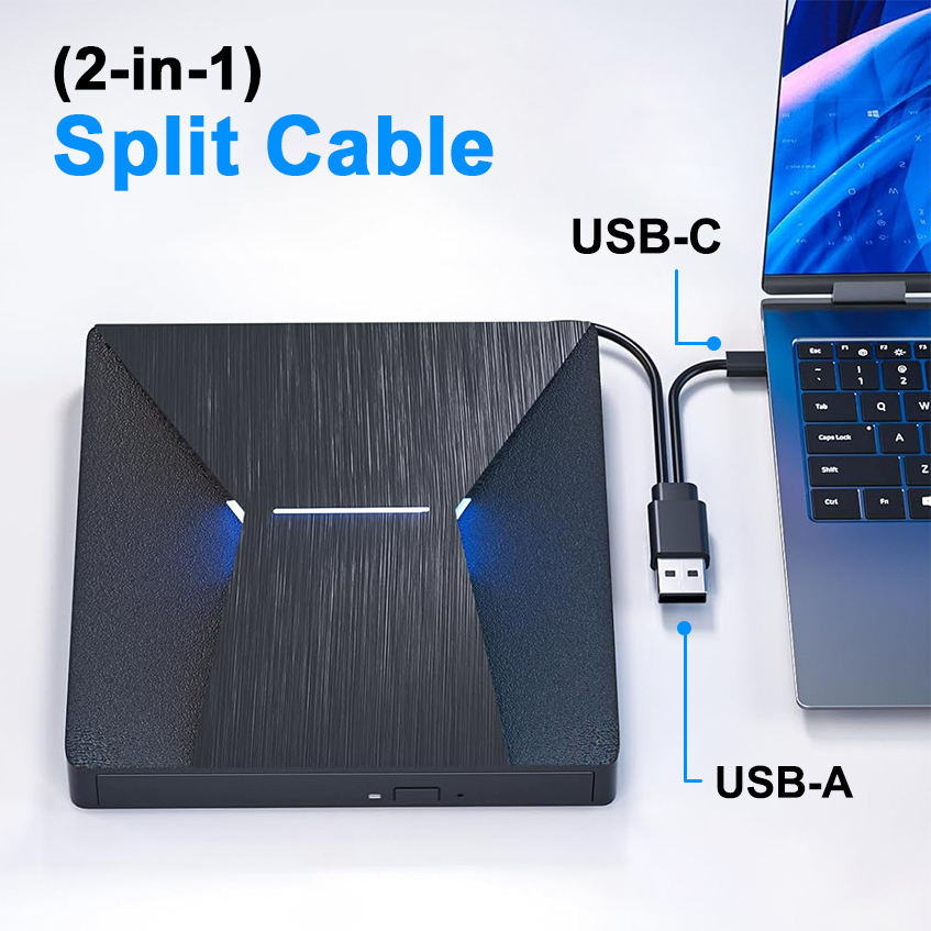 External CD DVD-RW Drive USB Type-C Burner / Super Drive Player