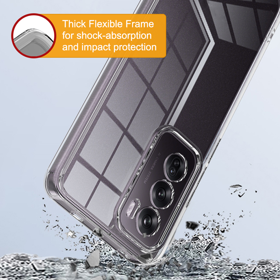 Hybrid Acrylic Shockproof Case for Oppo Reno12 5G (Clear)