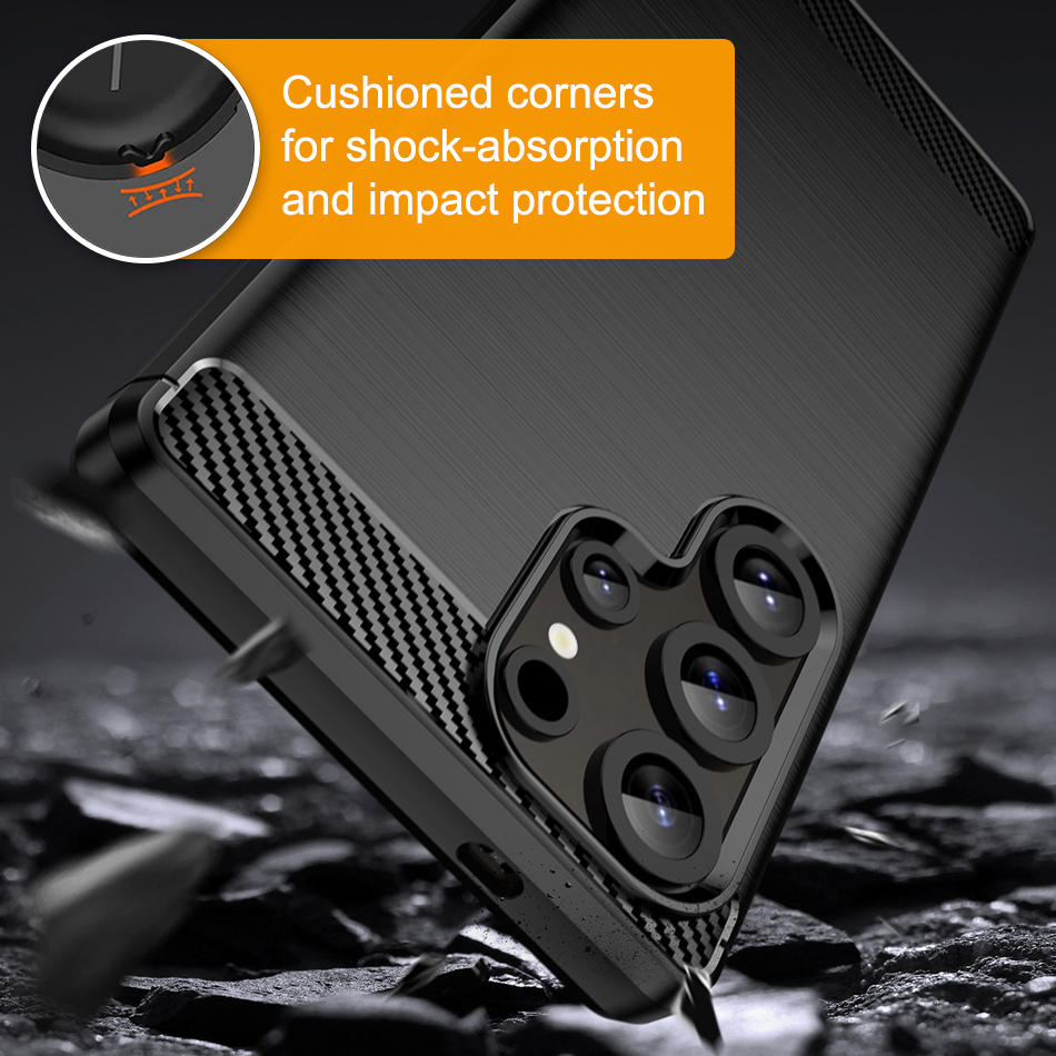 Flexi Slim Carbon Fibre Case for Samsung Galaxy S25 Ultra (Black)