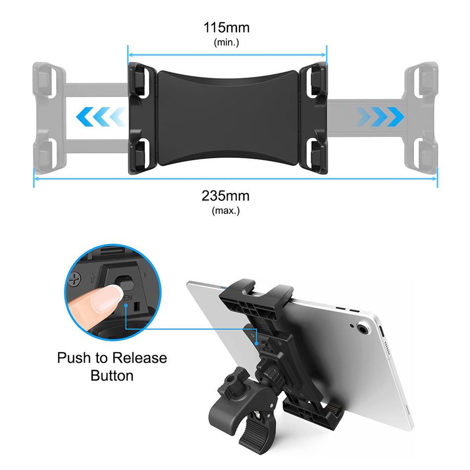 360 Bicycle Motorbike Handlebar Mount / Tablet Holder for iPad